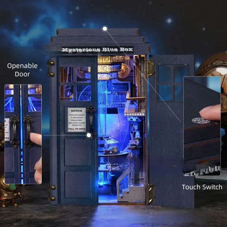 Doctor Who - Mysterious Blue Box TARDIS DIY Book Nook Kit - kingstora.com